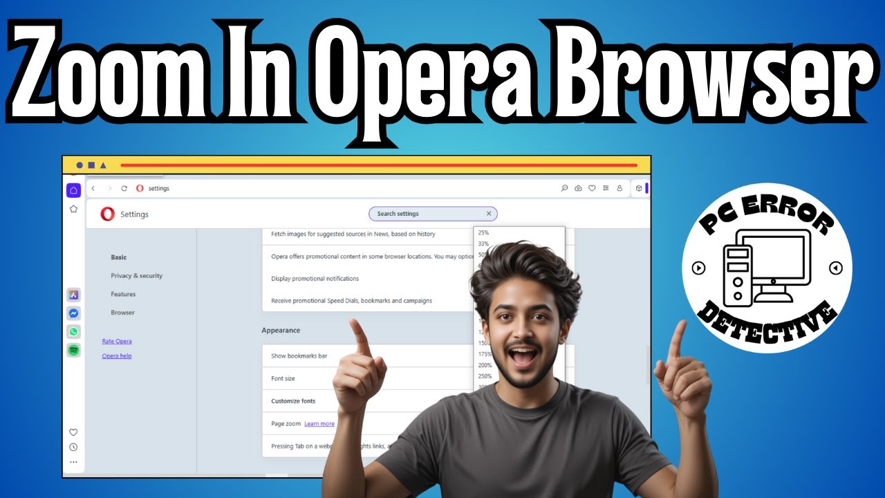 How To Zoom In On Opera Browser | Adjust Page Size (2025) - YouTube