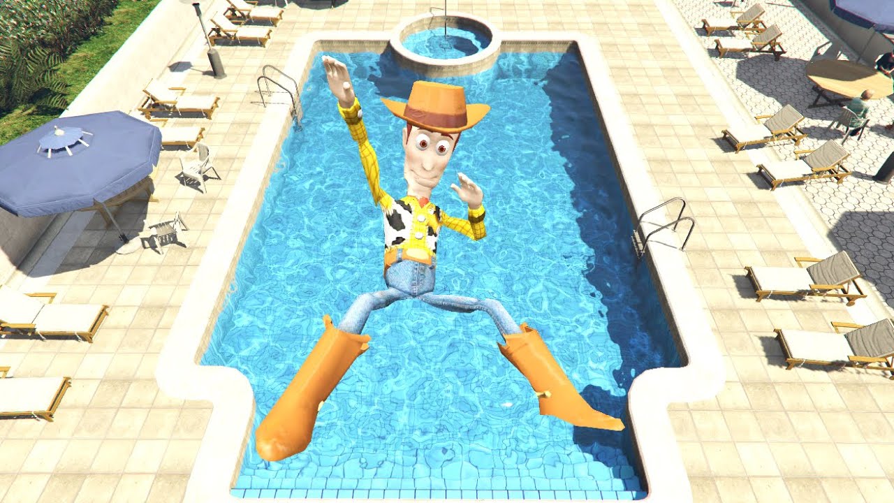 GTA 5 Water Ragdolls WOODY | Jumper/Falls vol.107 (Euphoria physics ...