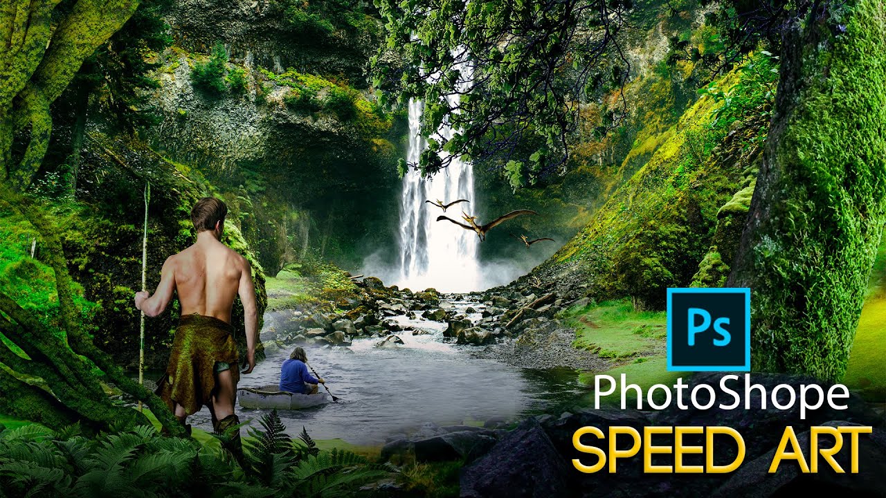 "Enchanting World Creation: Fantasy Scene Photoshop Transformation ...