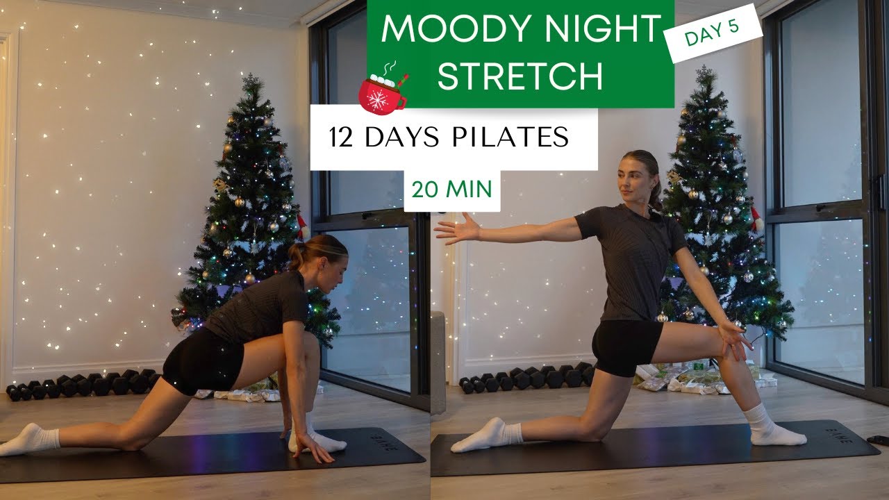 20min MOODY NIGHT STRETCH MOBILITY w/ Calming Jazz Christmas Music| 12 ...