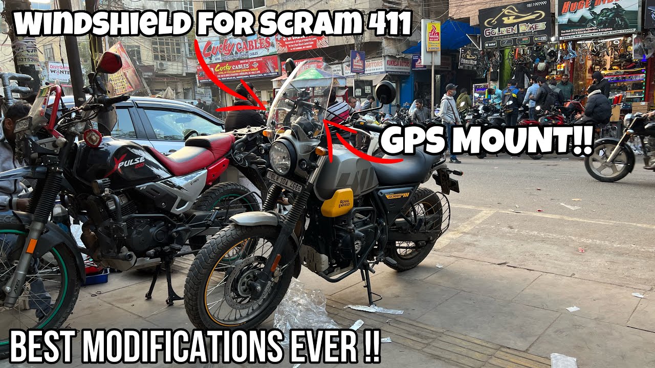 INSTALLING WINDSHILD IN ROYAL ENFIELD SCRAM 411 || BEST MODIFICATIONS ...