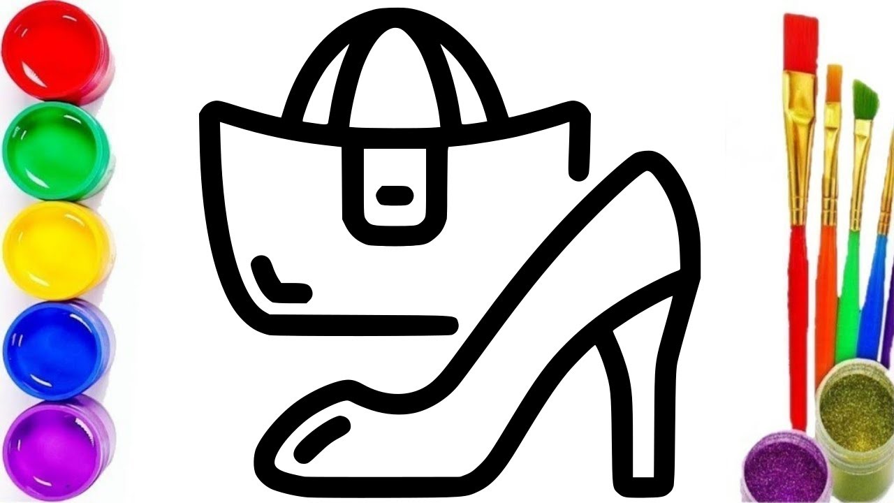 How to Draw handbag and shoe for Kids || Drawing For Kids - YouTube