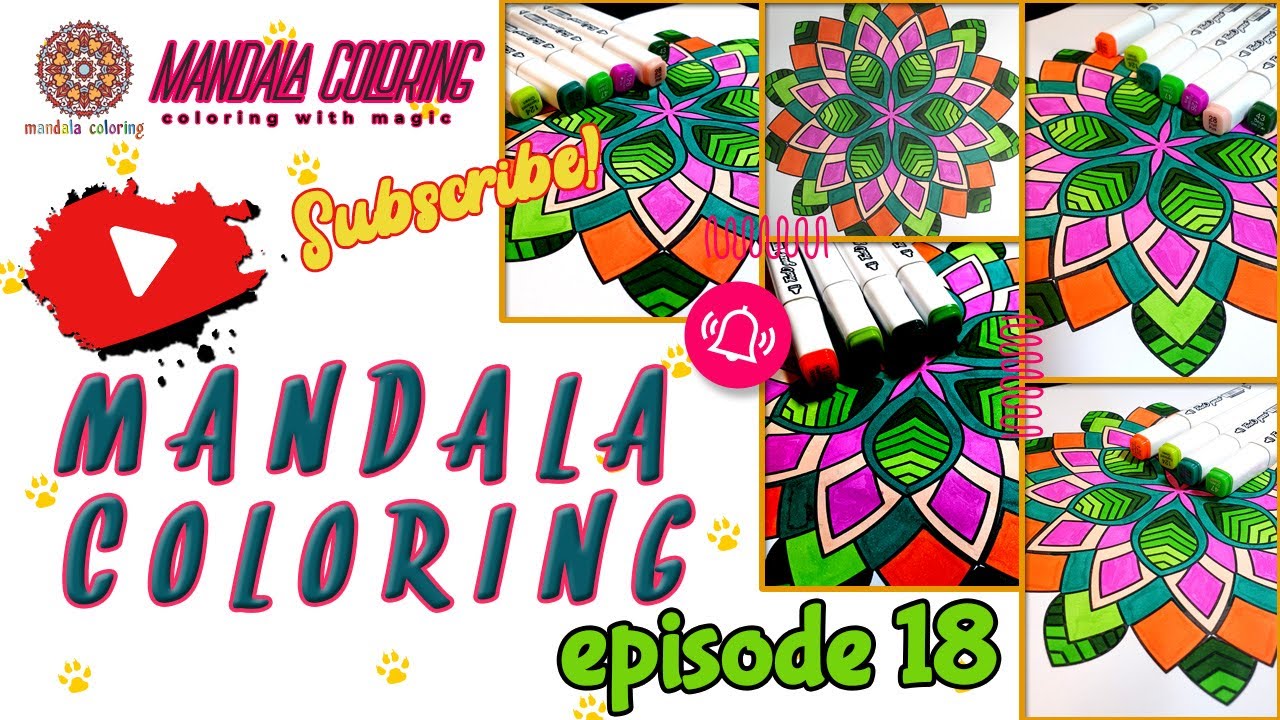 Mandala Flower Adult Coloring Video Episode 18| Mindful Mandalas: A Coloring Experience, - YouTube