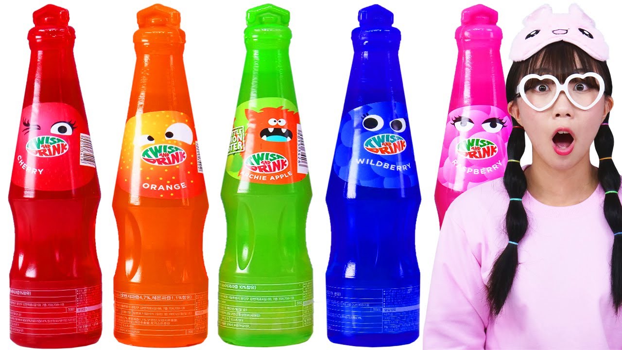 Mukbang Twist Rainbow drink 트위스트 음료수 먹방 Labeat 랩잇 - YouTube