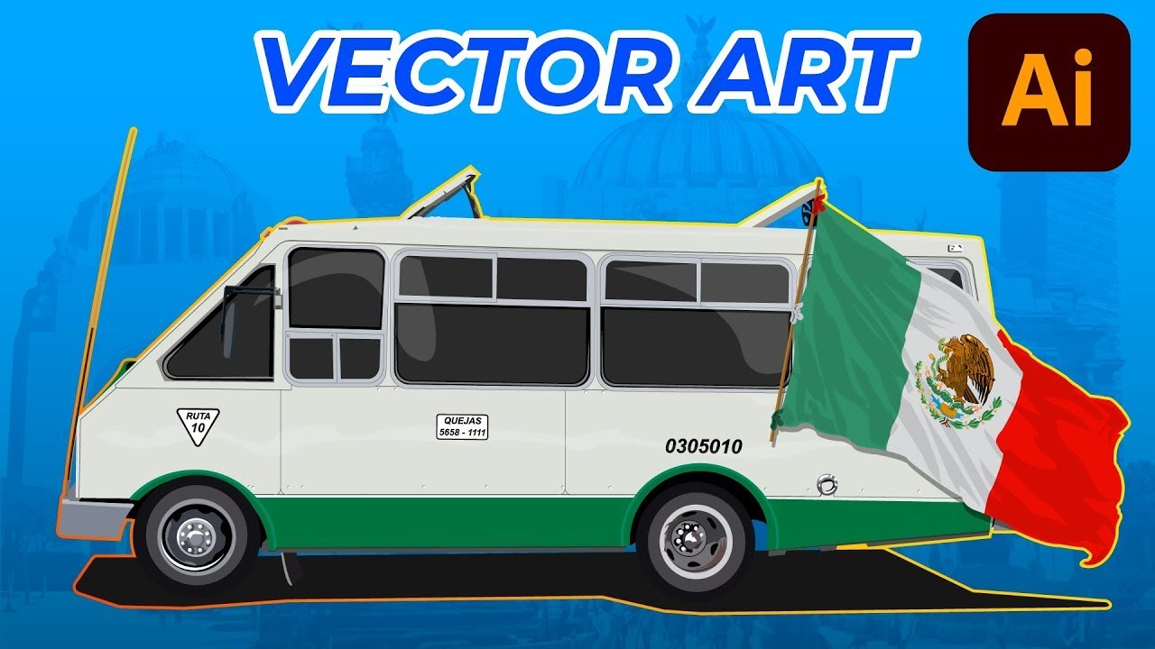 DRAWING a PESERO (Micro Bus - Public Transport) from Mexico City with ...