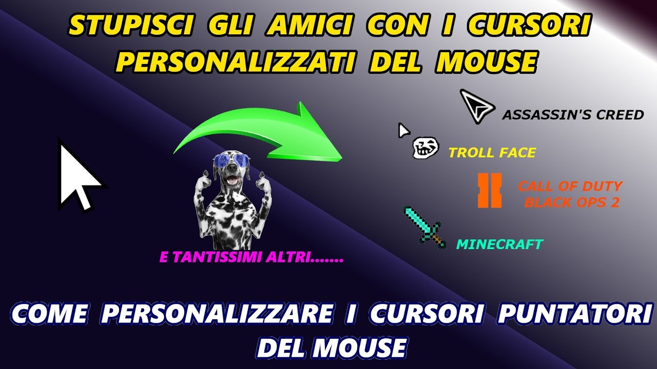 Vuoi stupire gli amici ?! Cambia i cursori puntatori del mouse con ...