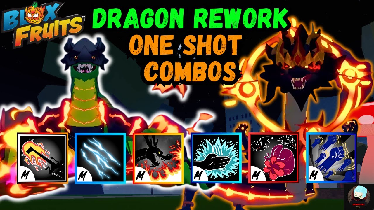 Dragon Rework One Shot Combos With All Melee | Blox Fruits Update 24 ...