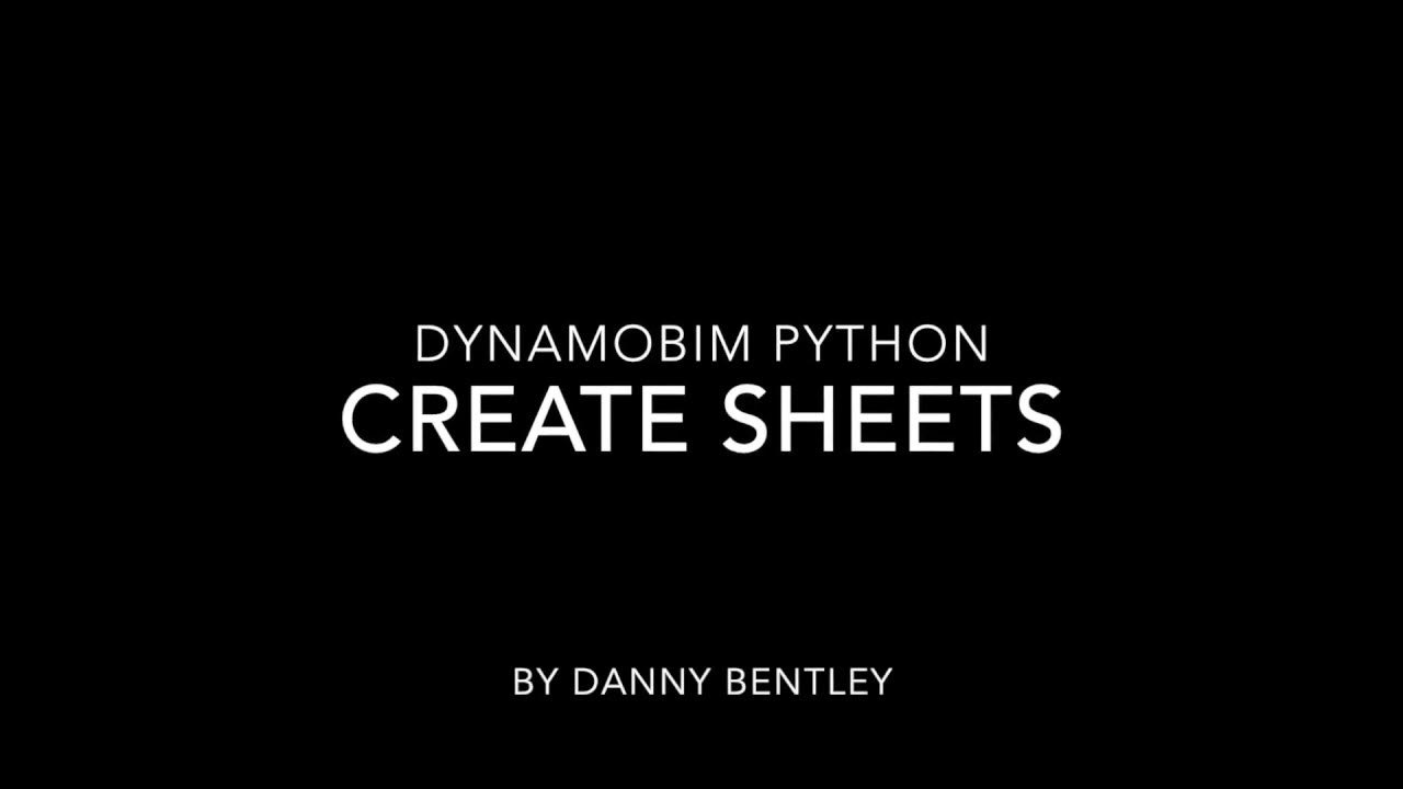 DynamoBIM Python Beginner Create sheets - YouTube