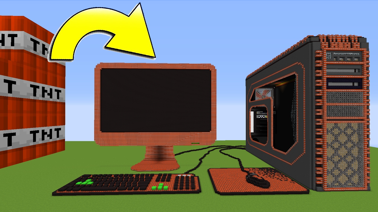 EXPLODINDO UM COMPUTADOR DE TNT !!! - YouTube