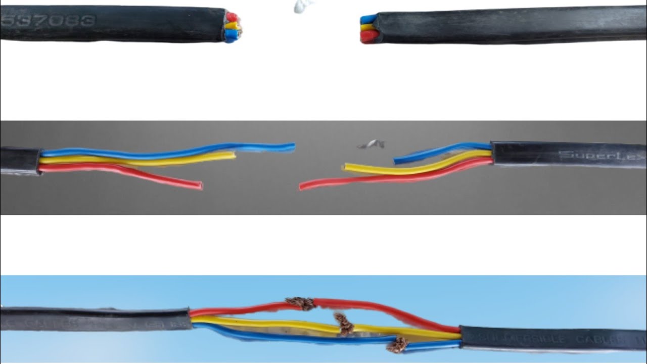Three phase cable joint/cable joint/properly joint electrical wire/तीन ...