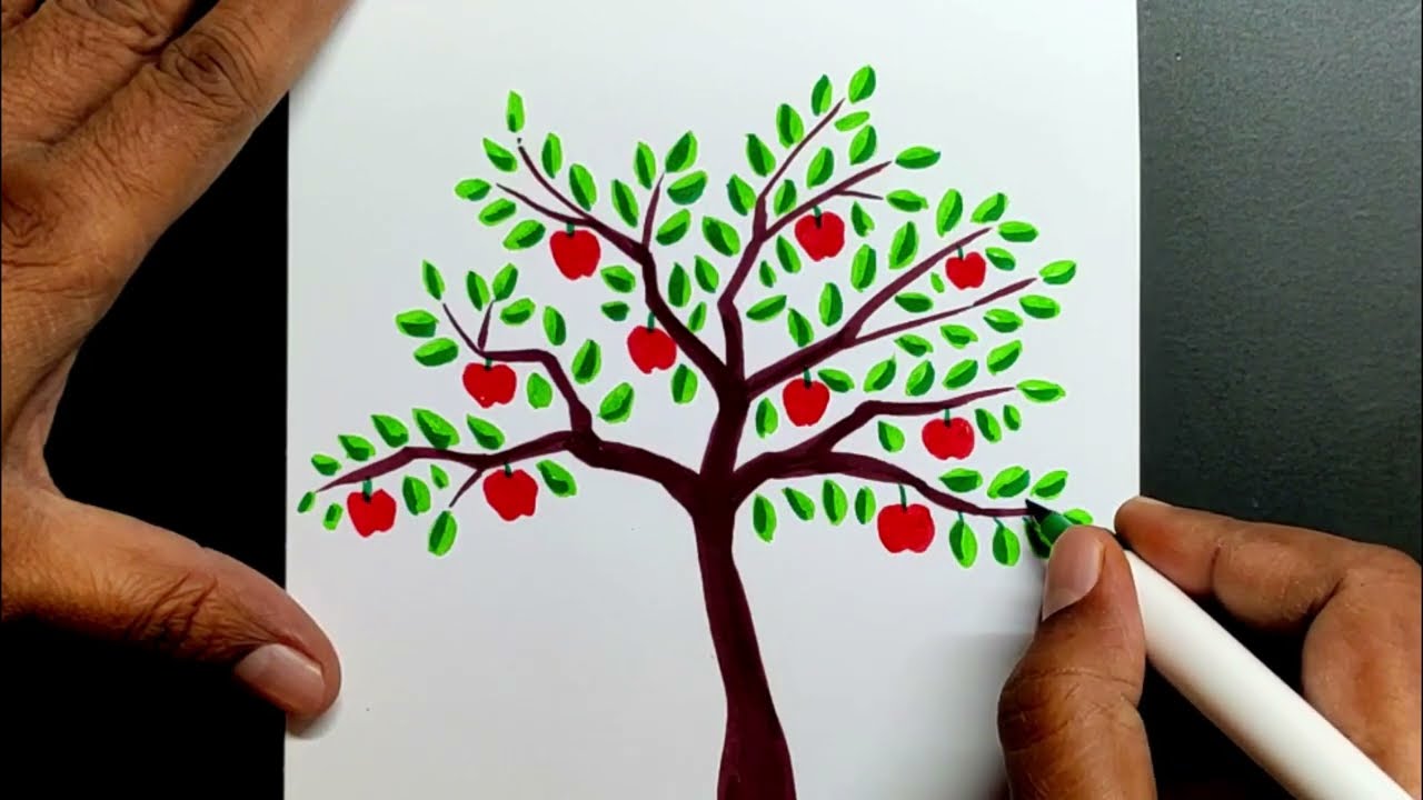 How to Draw an Apple Tree with Brush Pens: Step-by-Step for Beginners ...