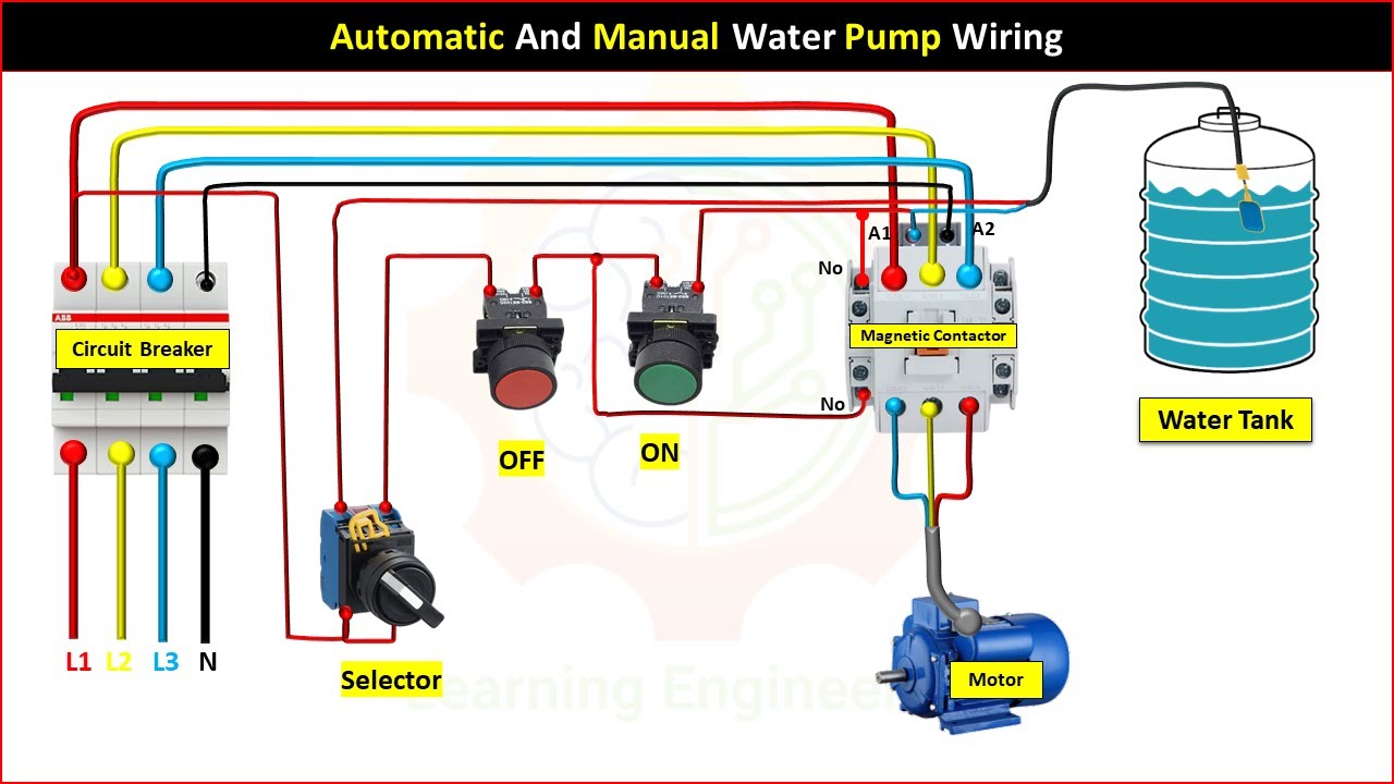 Automatic And Manual water Pump Wiring #electrical #learning_engineering_bangla - YouTube