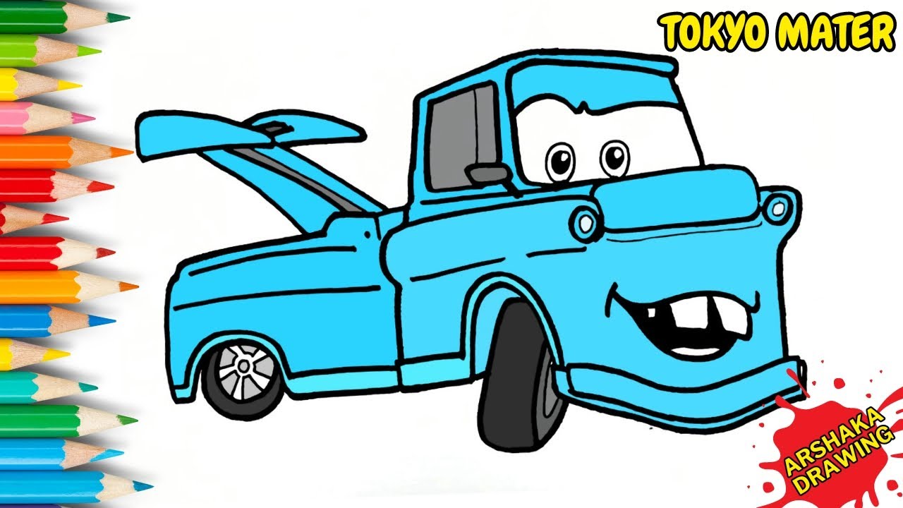 How to Draw Tokyo Mater VERY EASY STEP BY STEP | Disney Pixar Cars ...