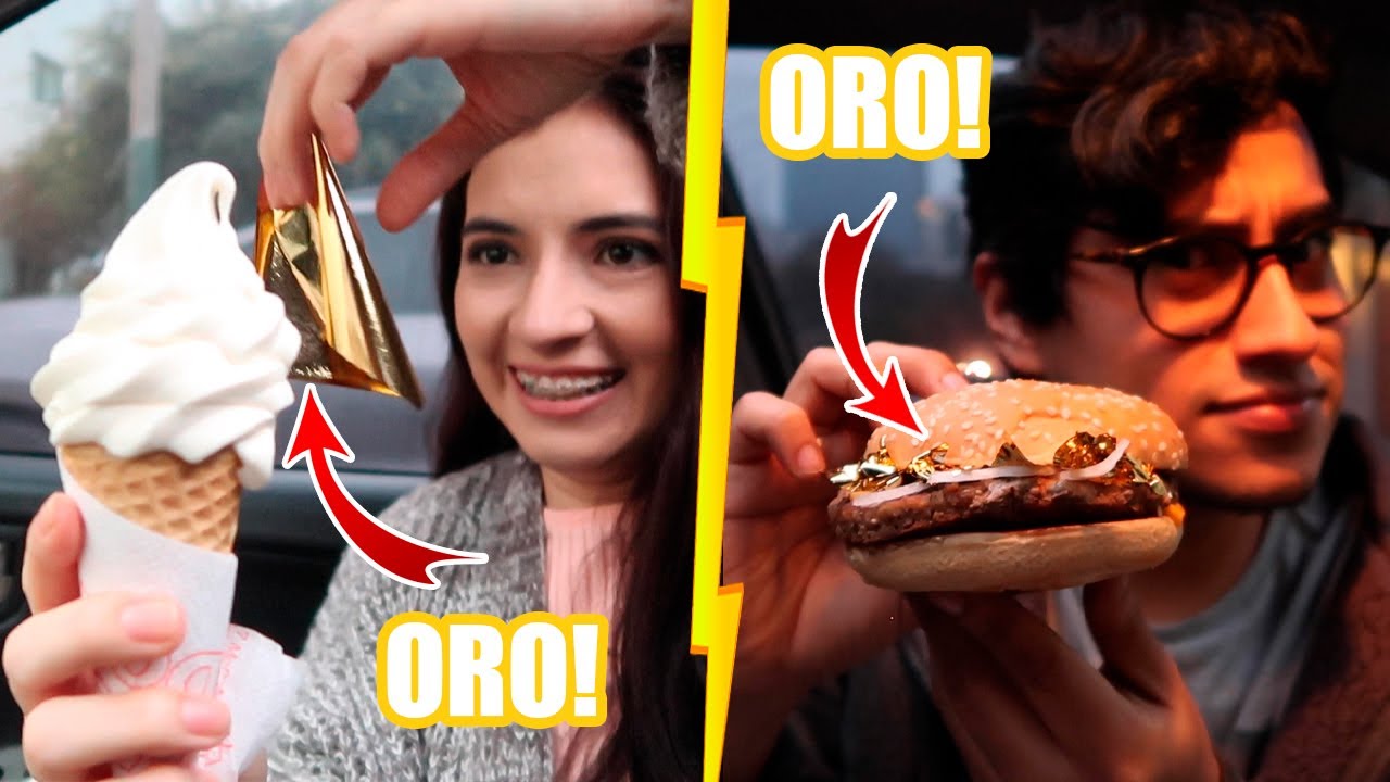 COMIDA CON ORO COMESTIBLE!!! (¿Vale la pena?) - YouTube