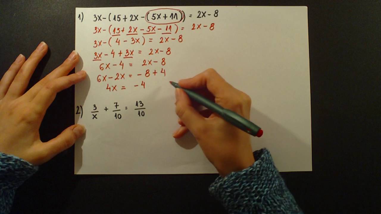 Linearne jednacine sa jednom nepoznatom. Primeri 2 - YouTube