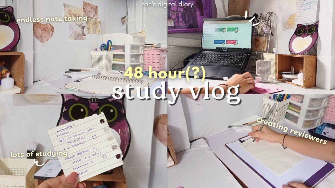 48 hour study vlog ⏰— studying for exams, creating reviewers, lots of ...