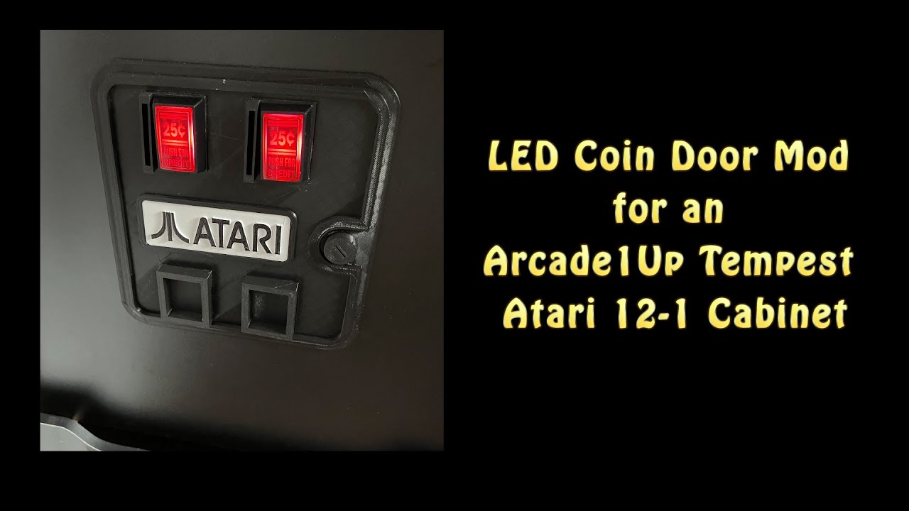 LED Coin Door Mod for an Arcade1Up Tempest Atari 12-1 Cabinet - YouTube