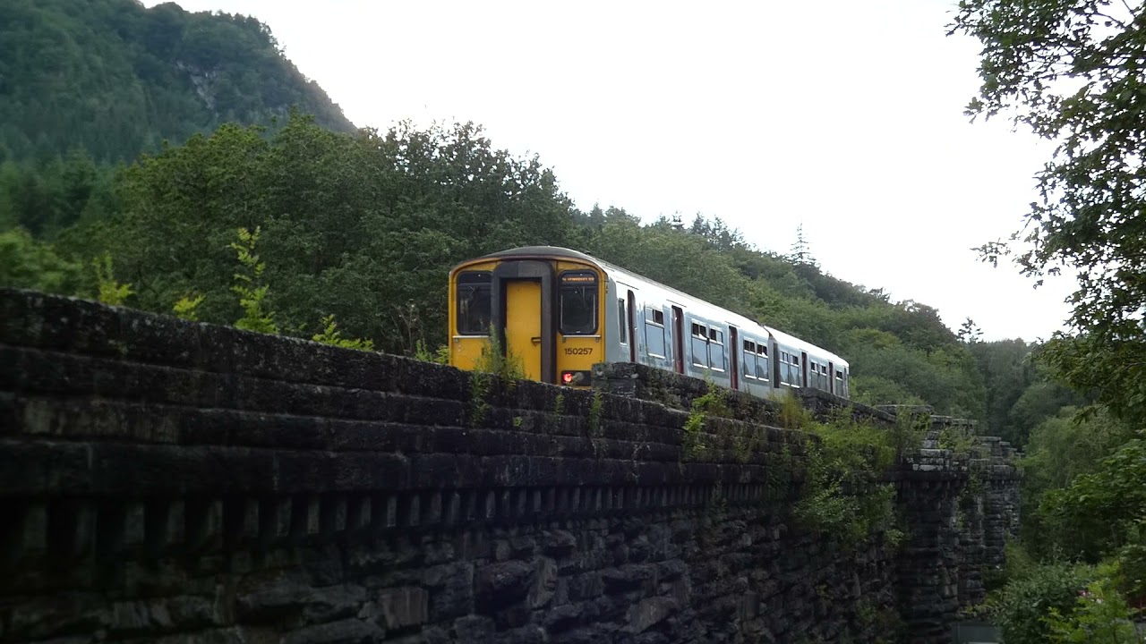 Llandudno - Blaenau Ffestiniog TFW train crosses Pont Gethin Viaduct ...