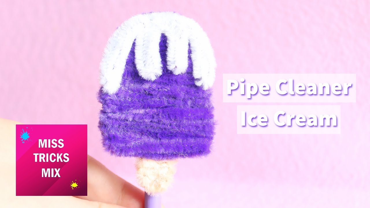 DIY: Easy Pipe Cleaner Ice Cream Stick Pencil Topper | Pipe Cleaner ...