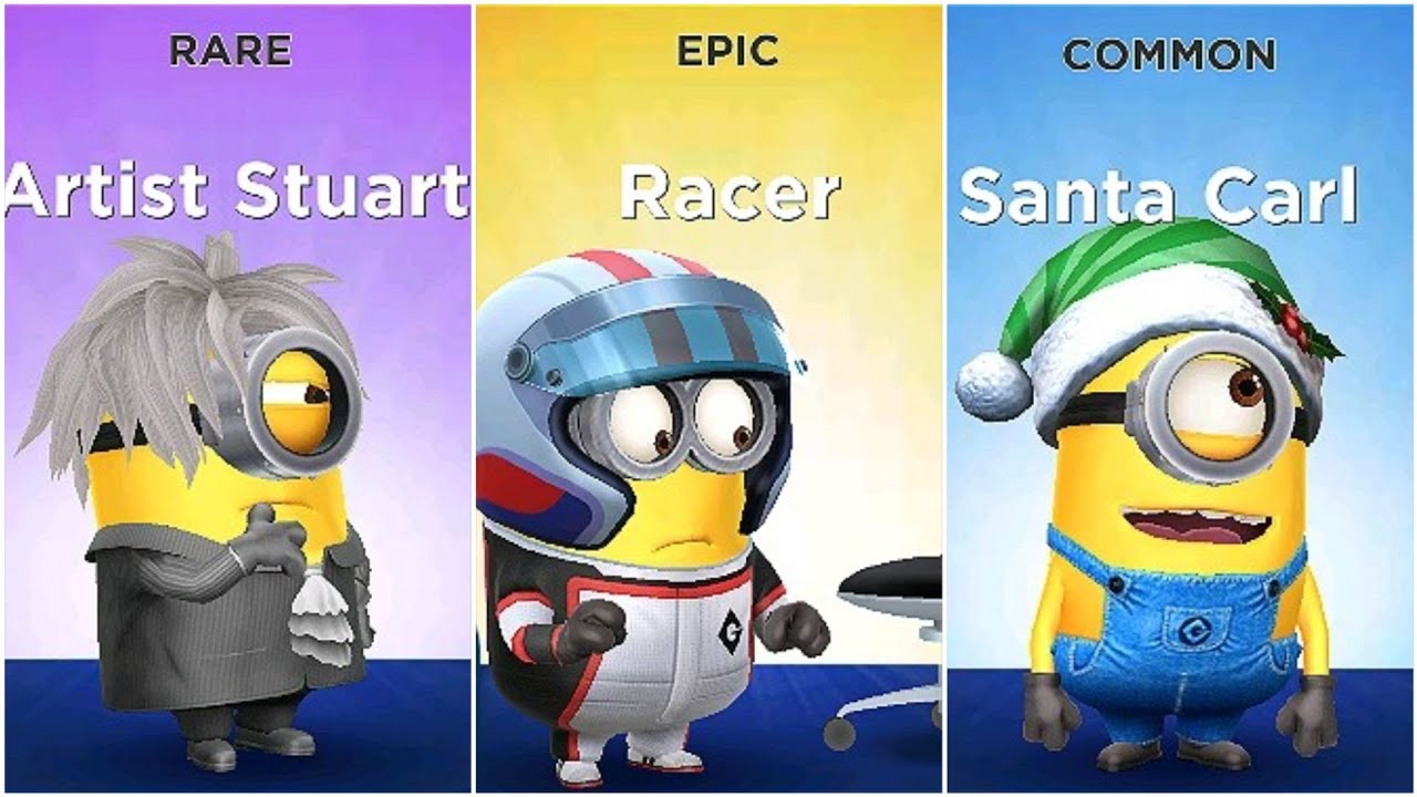 Minion Rush Artist Stuart VS Racer VS Santa Carl - YouTube