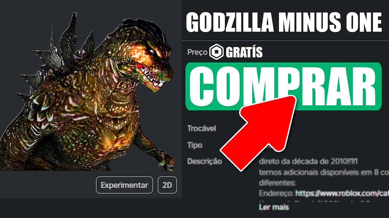 COMO FAZER o MELHOR AVATAR do GODZILLA no ROBLOX! - YouTube