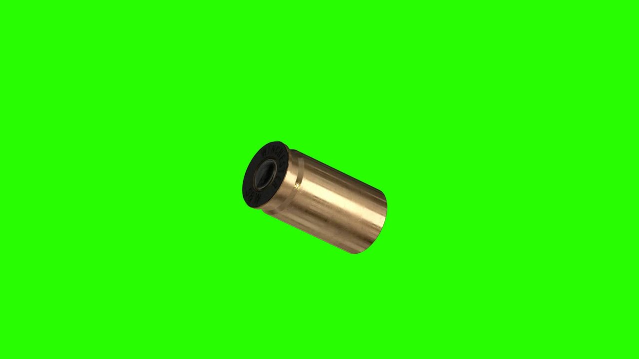 real bullet shell spinning 02 in green screen free stock footage - YouTube
