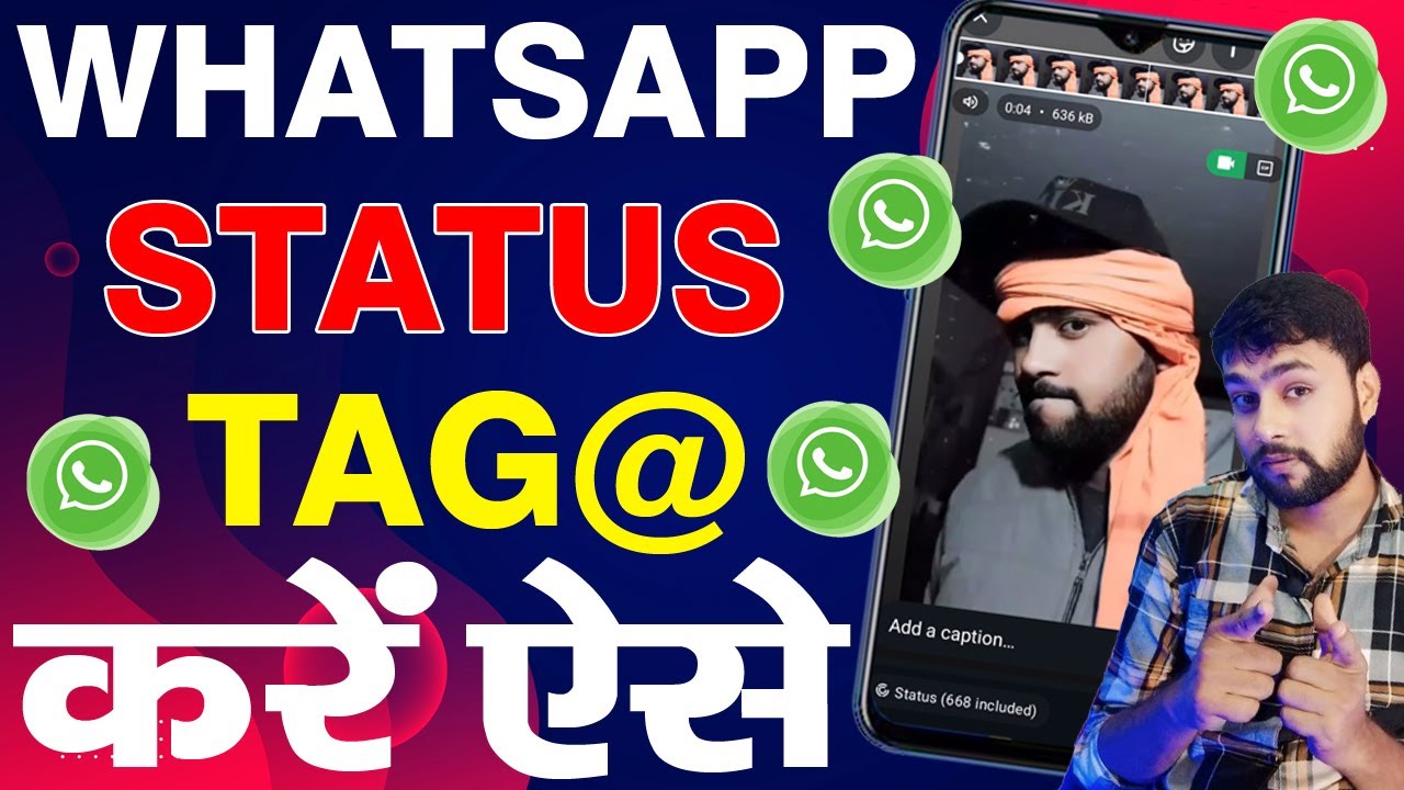 whatsapp status tag kaise kare in hindi / how to tag whatsapp status # ...