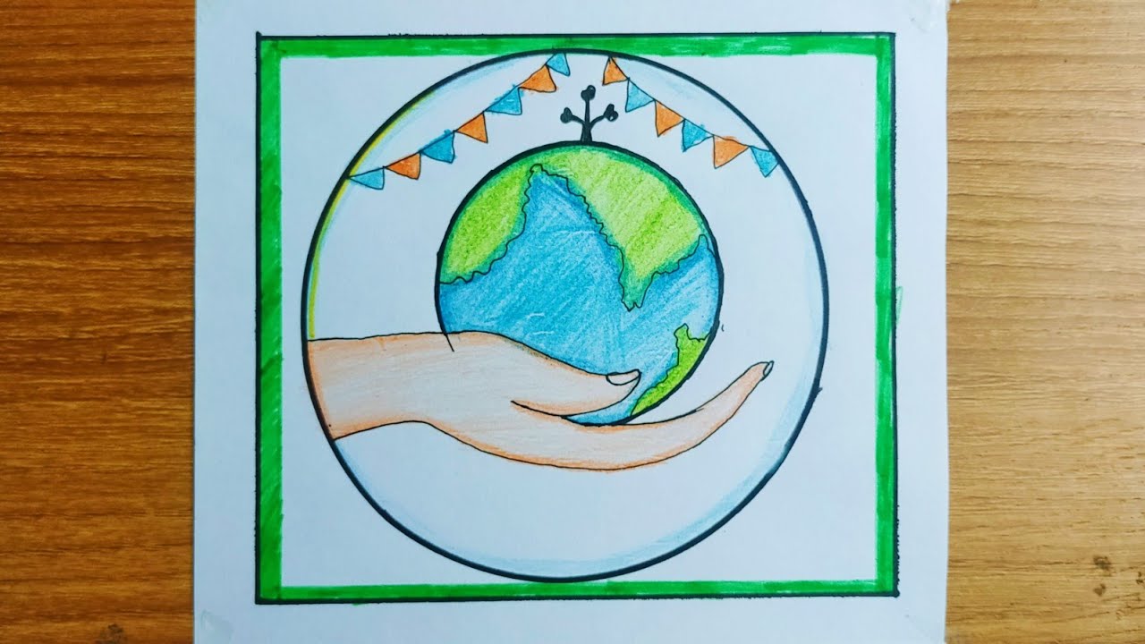 how to draw dharti | dharti droing | step by step dharti droing ...