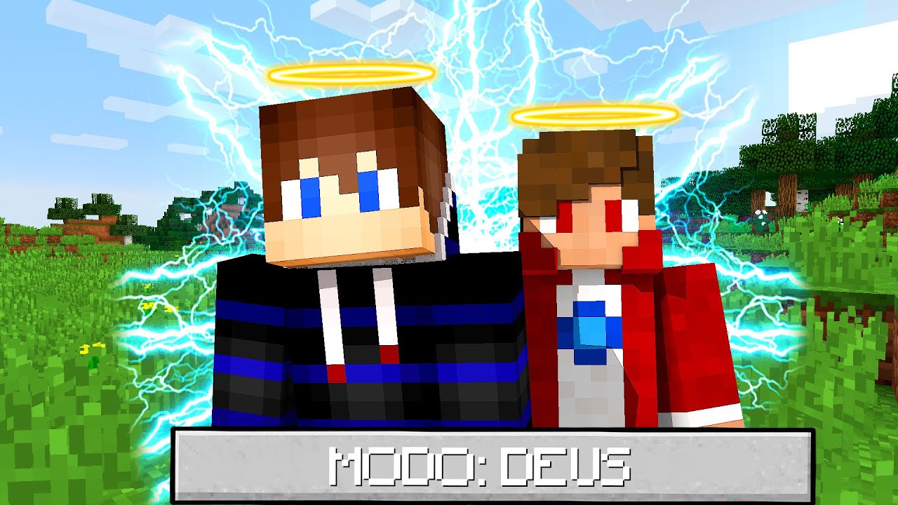 MINECRAFT MAS... USEI O MODO DEUS ! - YouTube