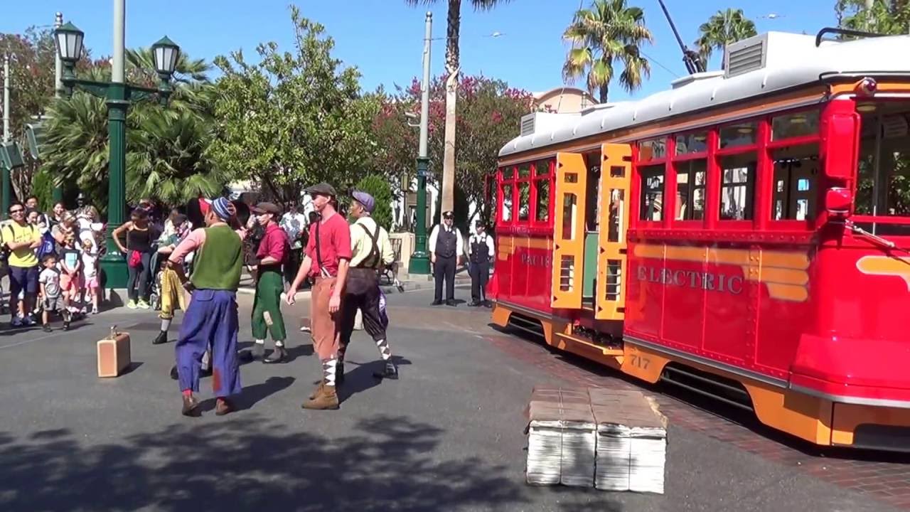 Disney's California Adventure's Red Car Trolley News Boys - YouTube