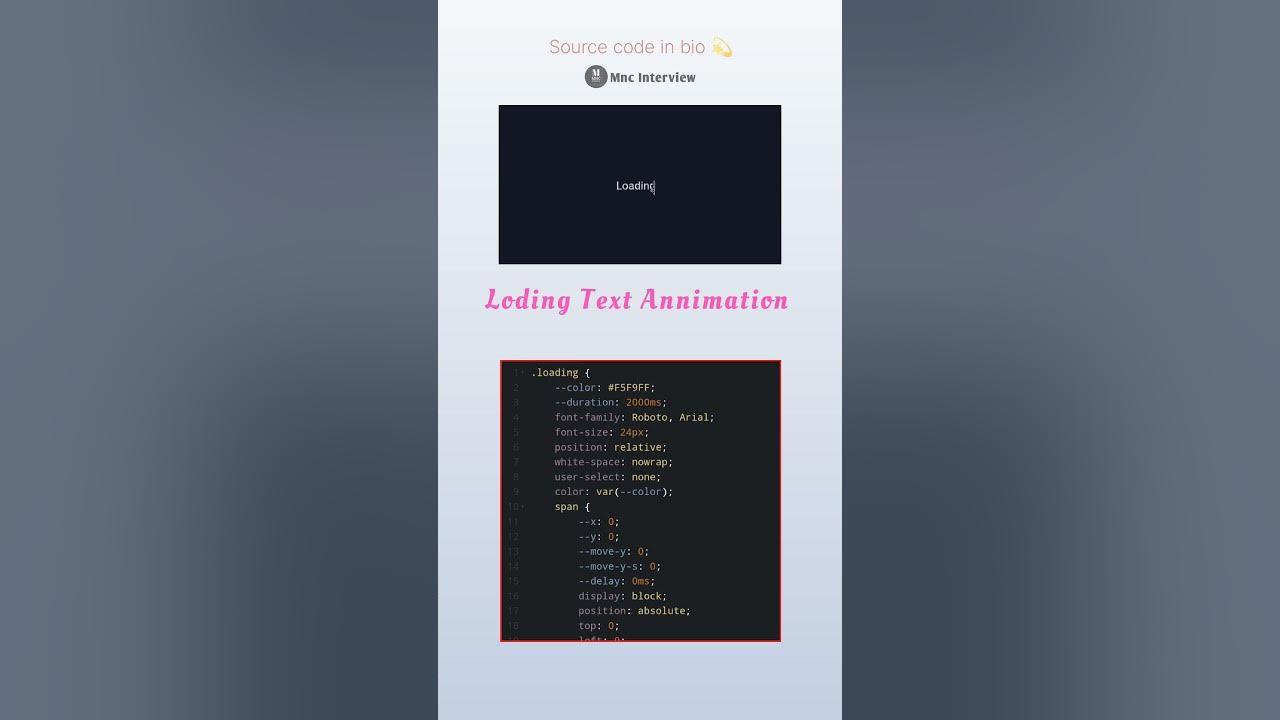 Loding Text Annimation Effect Project Css Html How To Make Loding Effect Html And Css Html Css