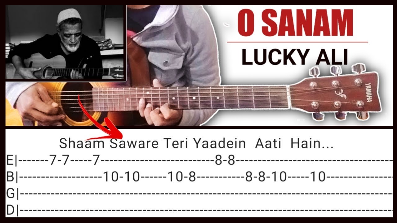 O Sanam song-Lucky Ali(EASY) guitar Tabs/Step by step 😍 - YouTube