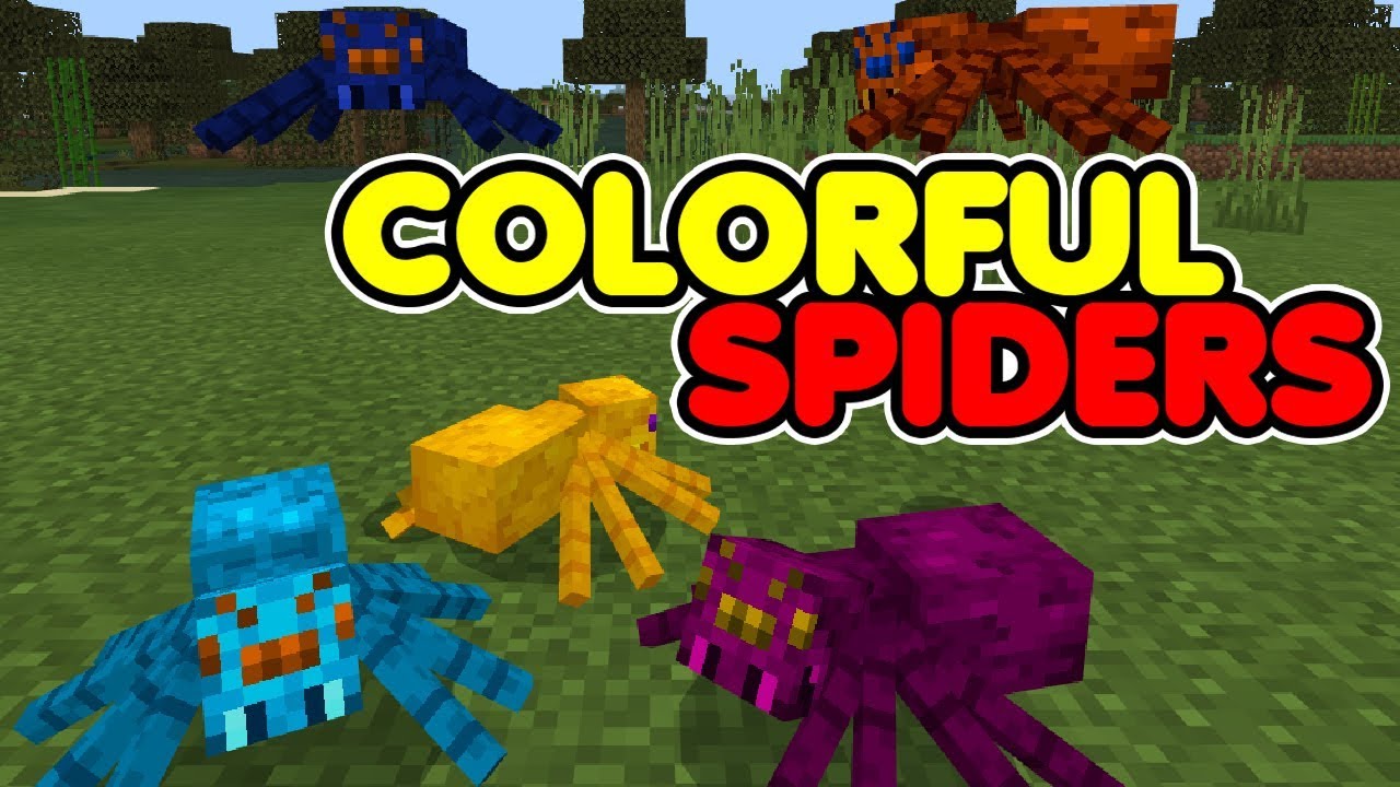 This Addon Adds Colored Spiders to Minecraft Bedrock... - YouTube