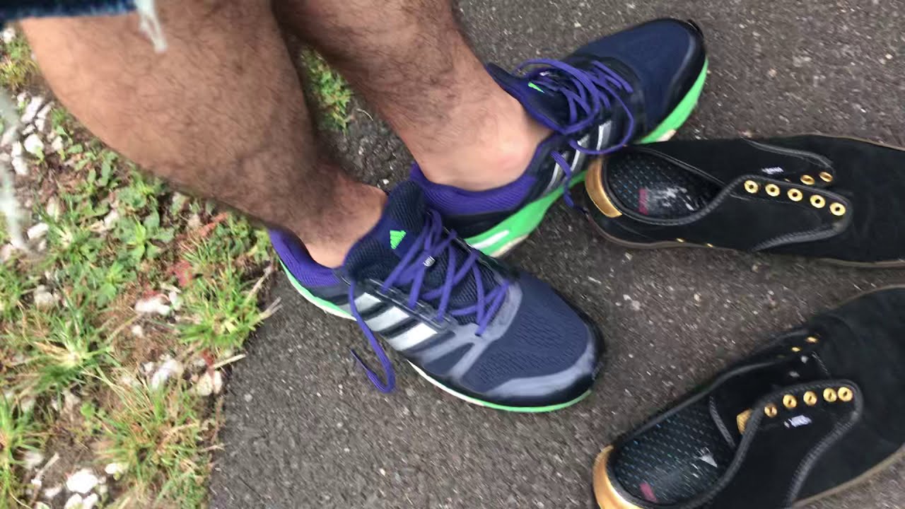 Adidas Boost and Trashed Vans Ultracush Skateboarding Shoes - YouTube