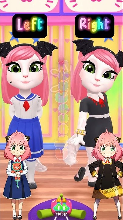 LEFT or RIGHT? Cute Anya Forger Makeover My Talking Angela 2 #anyaforger - YouTube