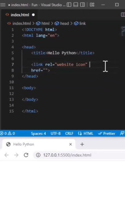 Change Icon Logo In Title Bar Using HTML 🤔🤔 | #html #css #shorts - YouTube