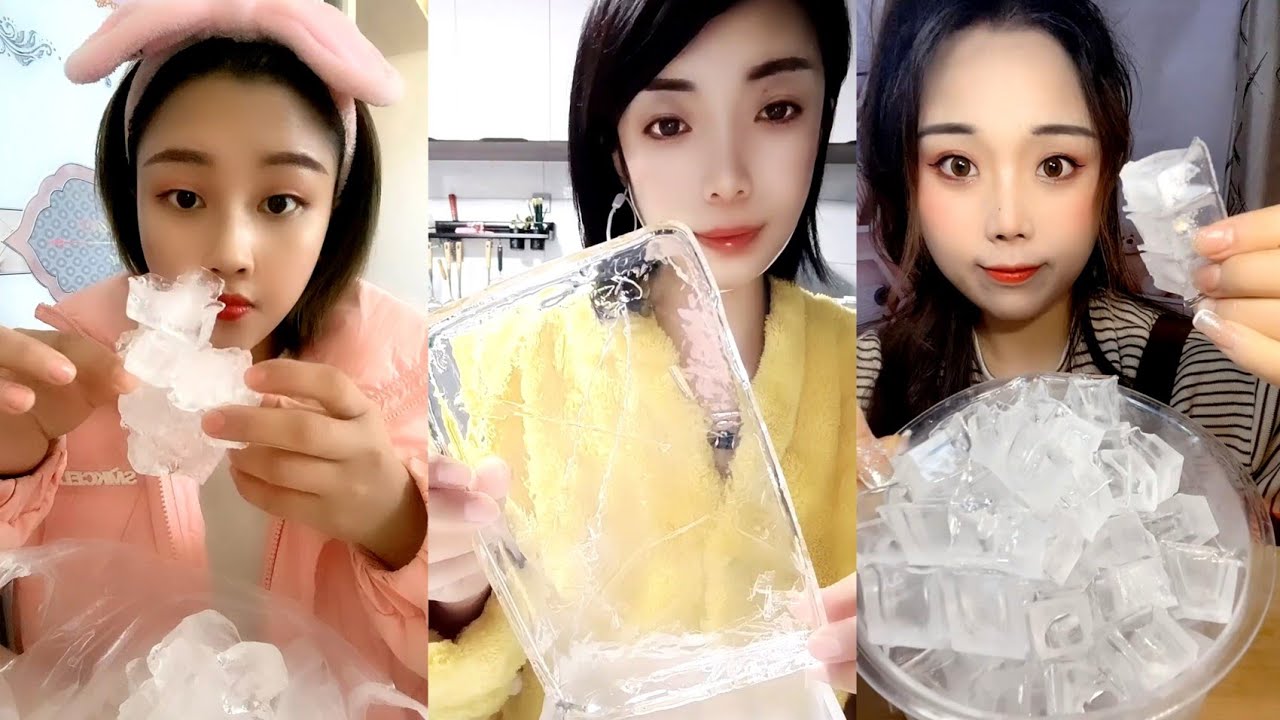 THIN ICE EATING | ICE EATING | ICE CUBE EATING - YouTube