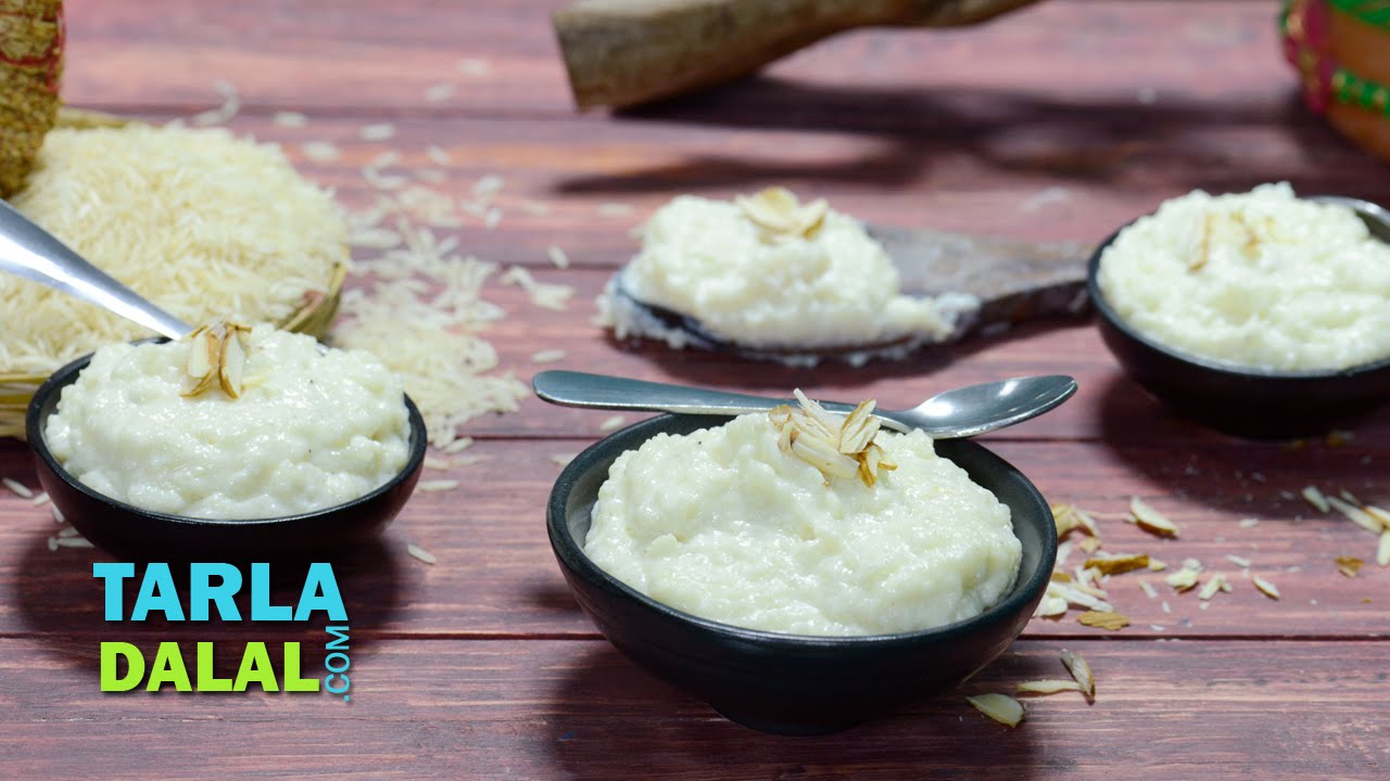 Phirni, Rice Pudding, Indian Dessert by Tarla Dalal - YouTube