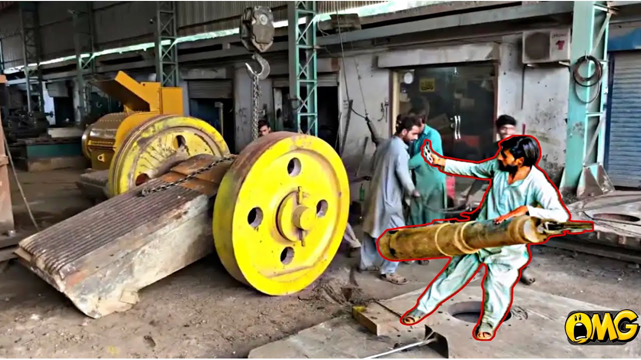 young man has great skills in Restoration stone Crusher Machine - YouTube