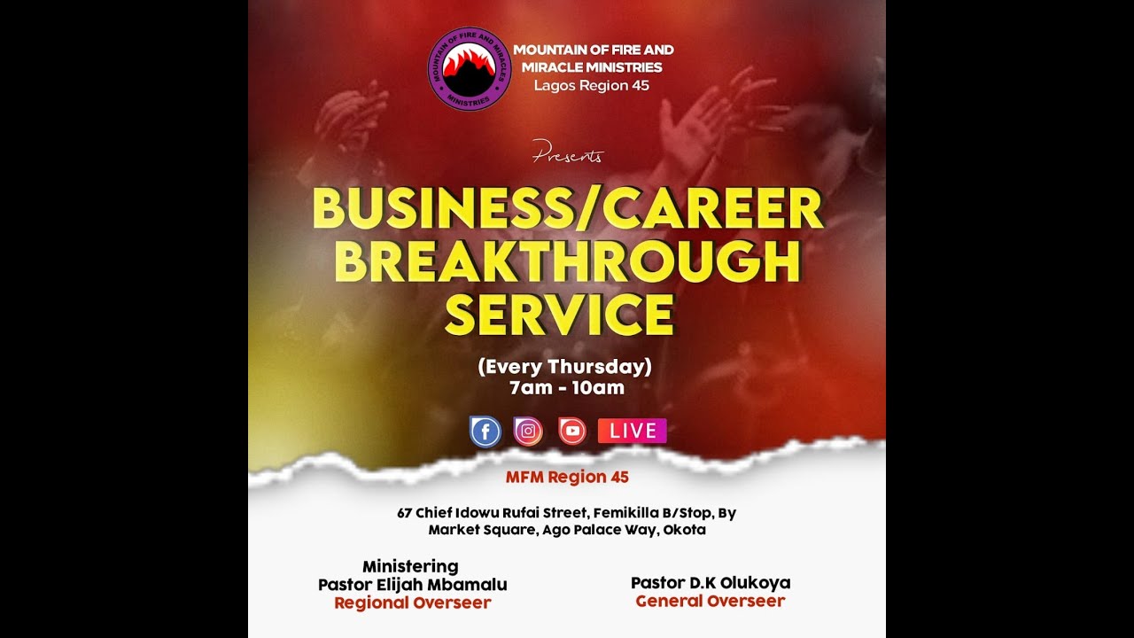 Business/Career Breakthrough Service -- 26th OF October 2023. - YouTube