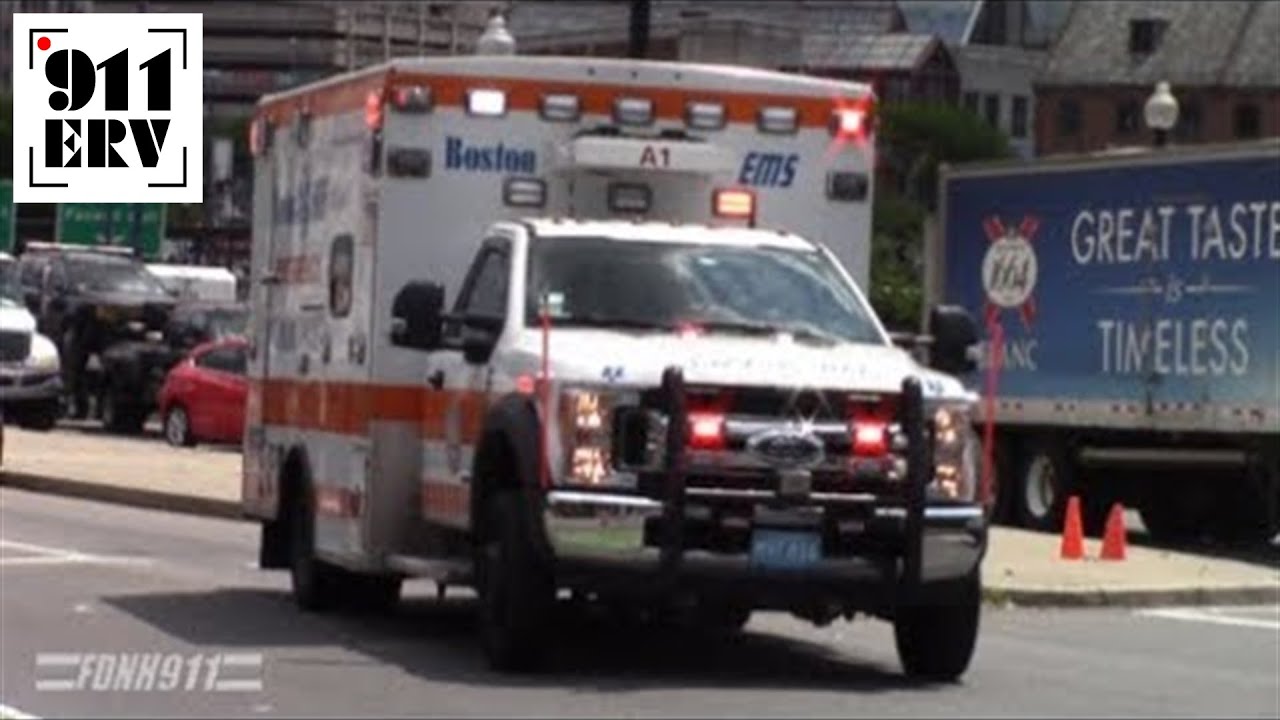 Boston EMS Ambulance 1 Responding x2 - YouTube