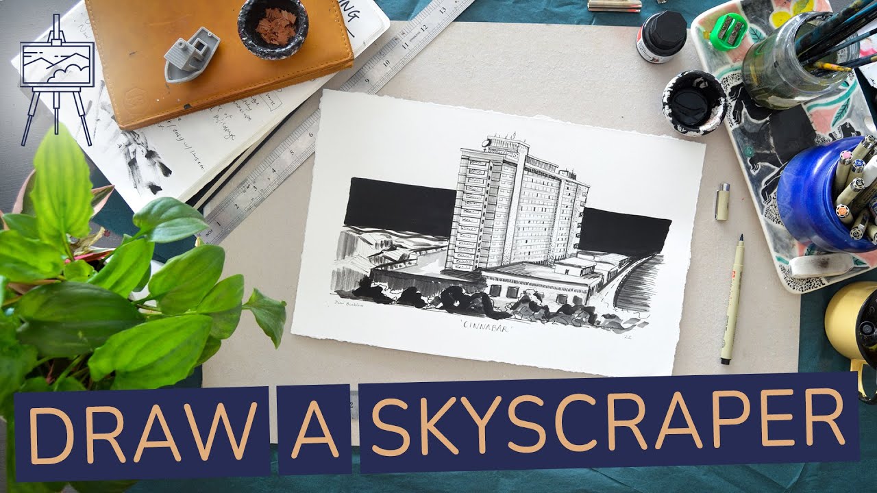 How to Draw a Skyscraper - In-Depth Guide - YouTube