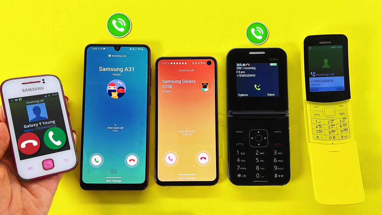 Cool Calls Samsung Y Young + Galaxy A31 + Galaxy S10e + i15 Pro + Nokia ...
