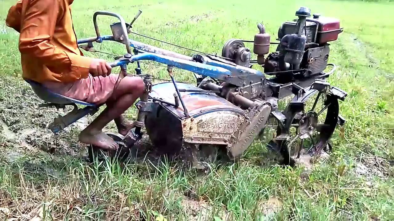 Paddy field leveling By Mega Power tiller in Bangladeshi Village | MSI ...