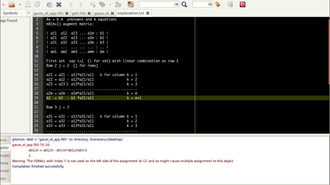 Advanced Fortran Programming : 009 : More on Forall with Gauss Elimination - YouTube