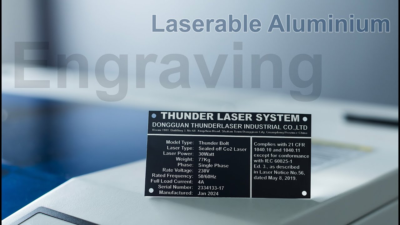 Engraving Laserable Aluminium with the Thunder Bolt - YouTube