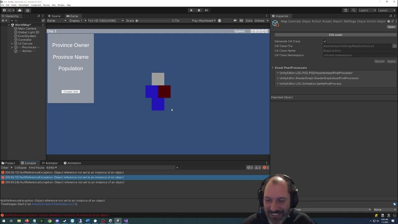 Unity Lets Make A 2d 4x Game Space To Pause Created 4 Counties And Started Movement Part