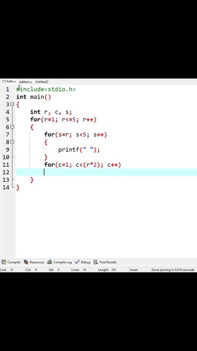 Star pattern in c language #programming #shorts #coding #cbasicprogram #clanguage #cprogramming ...
