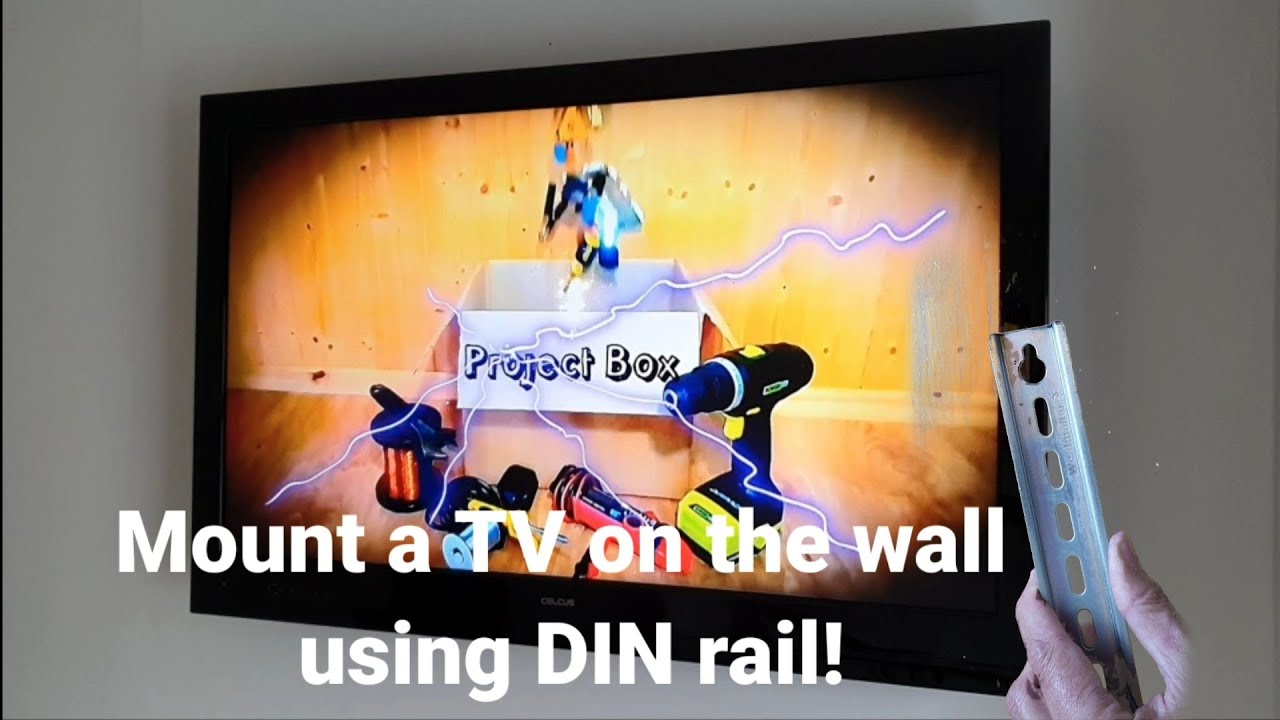 Mount a TV on the wall with homemade bracket using din rail - YouTube