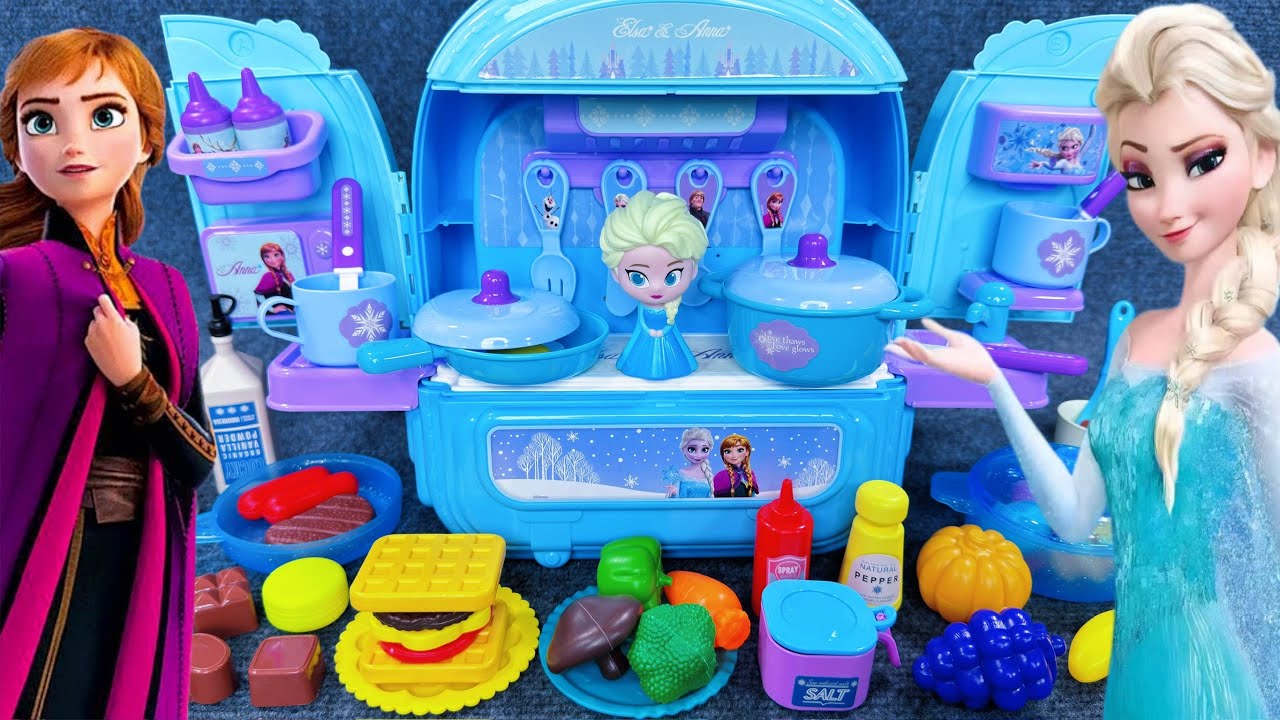 32 Minutes Satisfying with Unboxing Princess Elsa Kitchen Playset ...
